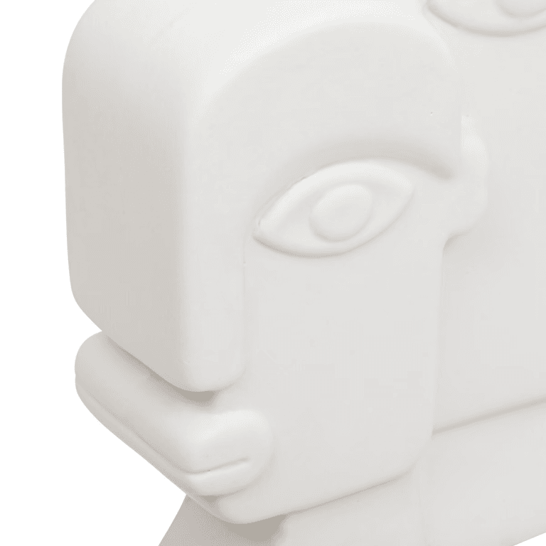 Statue Visage "Soleya" Céramique, Blanc, H.26 Cm - Discount Sénégal